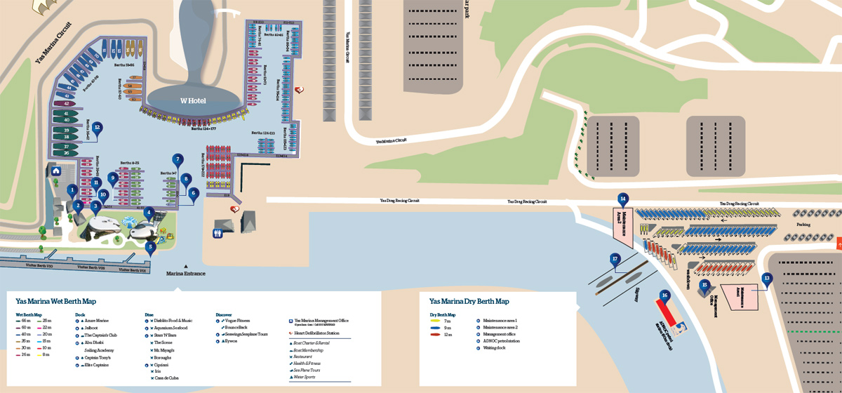 Berth Map | Yas Marina, Yas Island