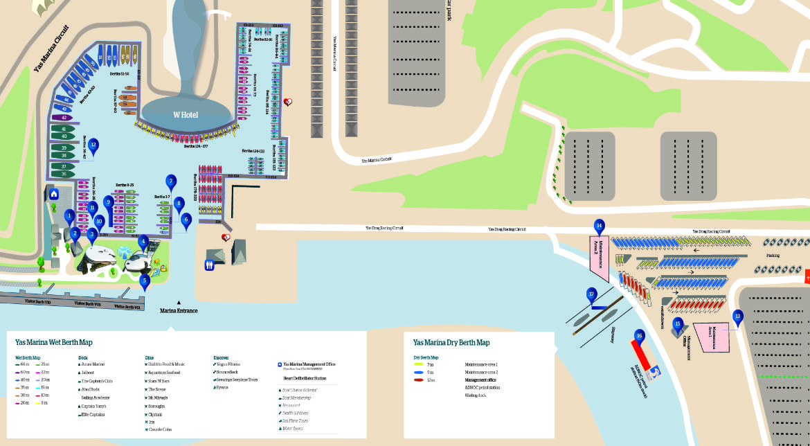 Berth Map | Yas Marina, Yas Island